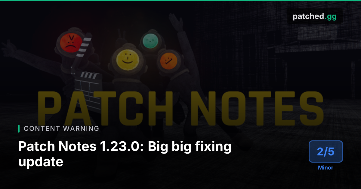 Content Warning v1.23.0 — Mute & Controller Fix | Patched