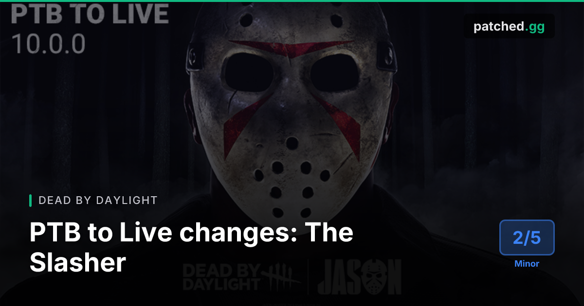 DBD v8.0.0 — The Slasher PTB to Live Changes | Patched