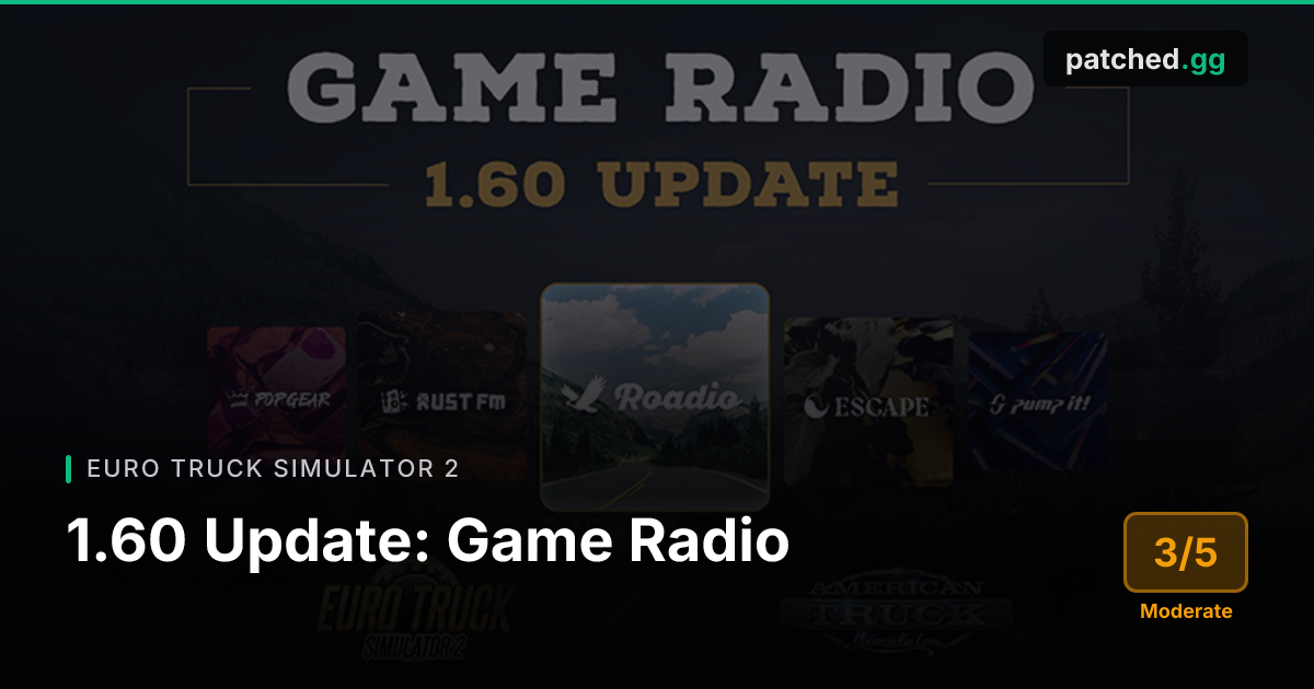 ETS2 v1.60 — New Game Radio & UI Widget | Patched