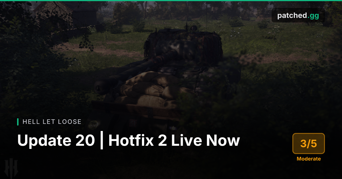Hell Let Loose Hotfix 2 — Armor Buffs & DX12 Fix | Patched