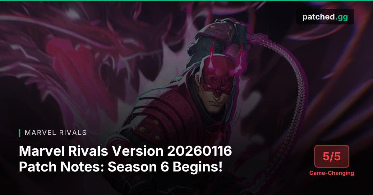 Marvel Rivals Season 6 Patch Notes — Deadpool & Museum Ticket BP | Patched