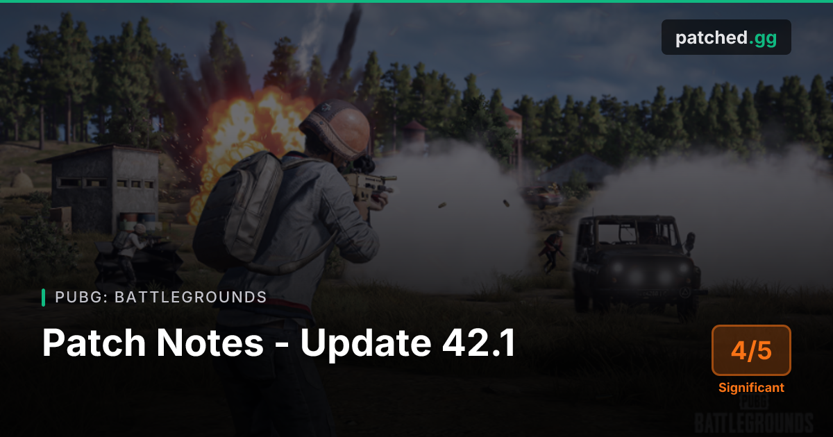 PUBG v42.1 — Blue Zone Rework & SLR Buffs | Patched